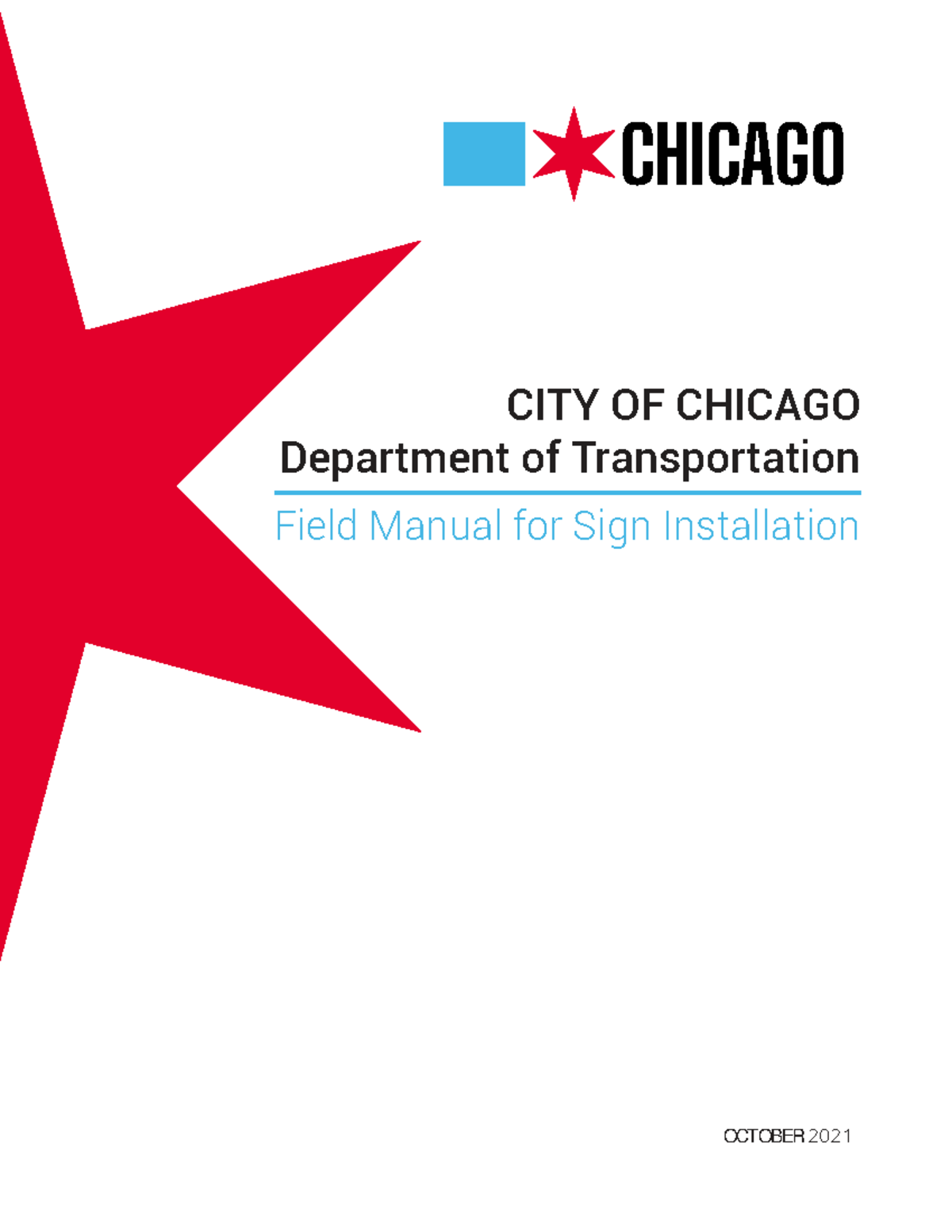 CHICAGO DOT Sign Installation Field Manual - October 2021 - Studocu