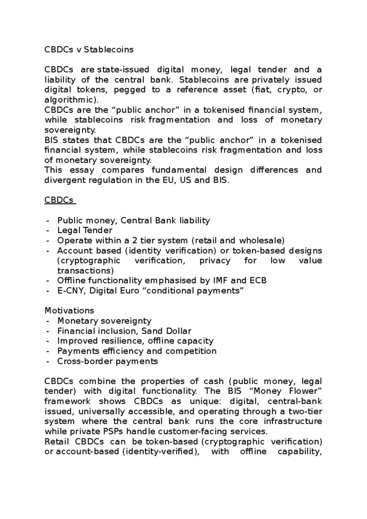 CBDCs vs Stablecoins: A Comparative Analysis of Design & Regulation ...