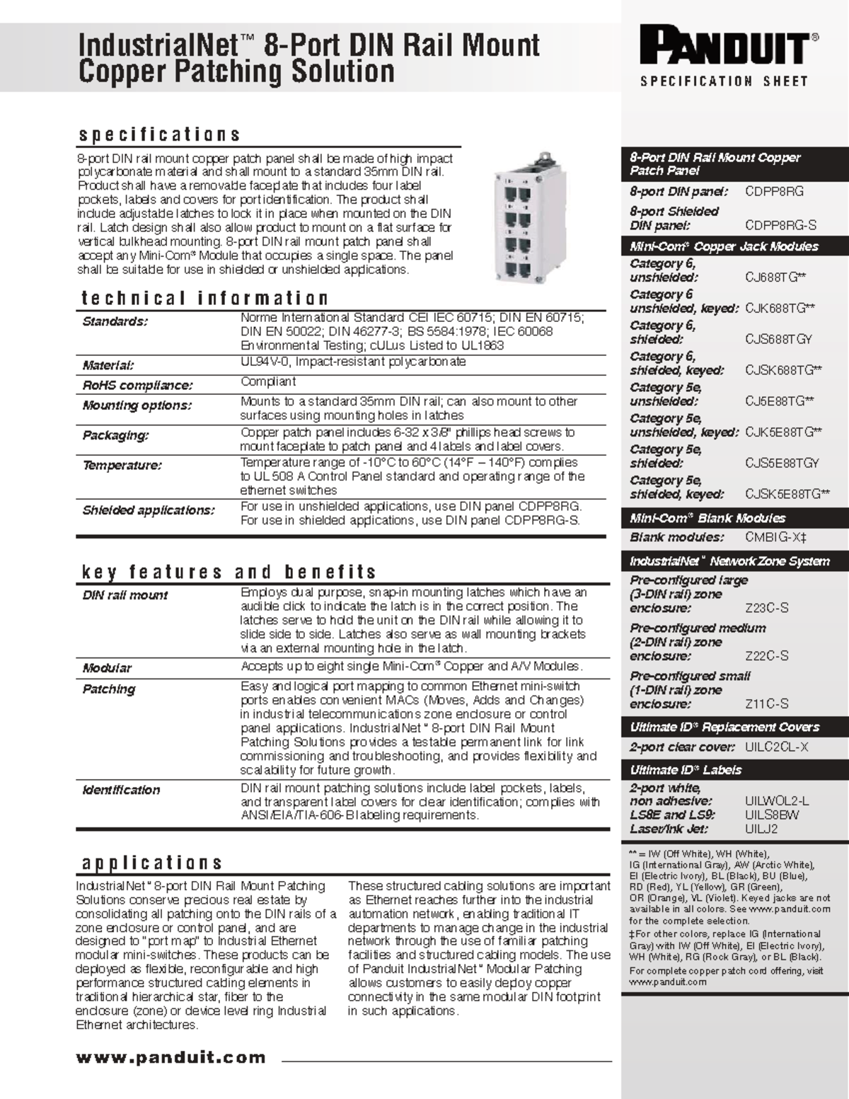 DIN Rail Mount Copper Patch Panel Specification Sheet - Studocu