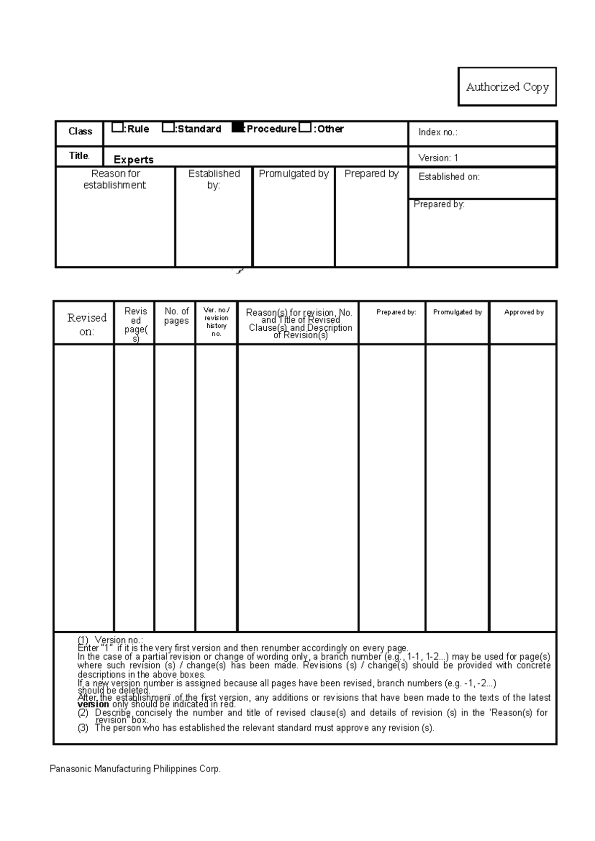 Coursera Training Procedure PMPC Class: Procedure Index No.: 1 - Studocu