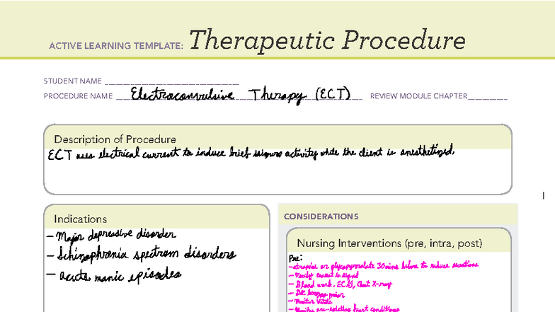 ACTIVE LEARNING TEMPLATE: Therapeutic Procedures & Concepts - MH ATI ...