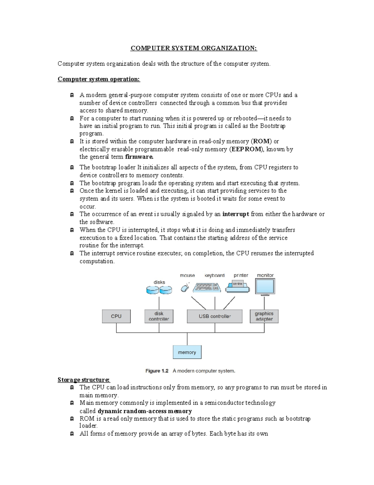 COMP 101: Computer System Organization Overview and Key Concepts - Studocu