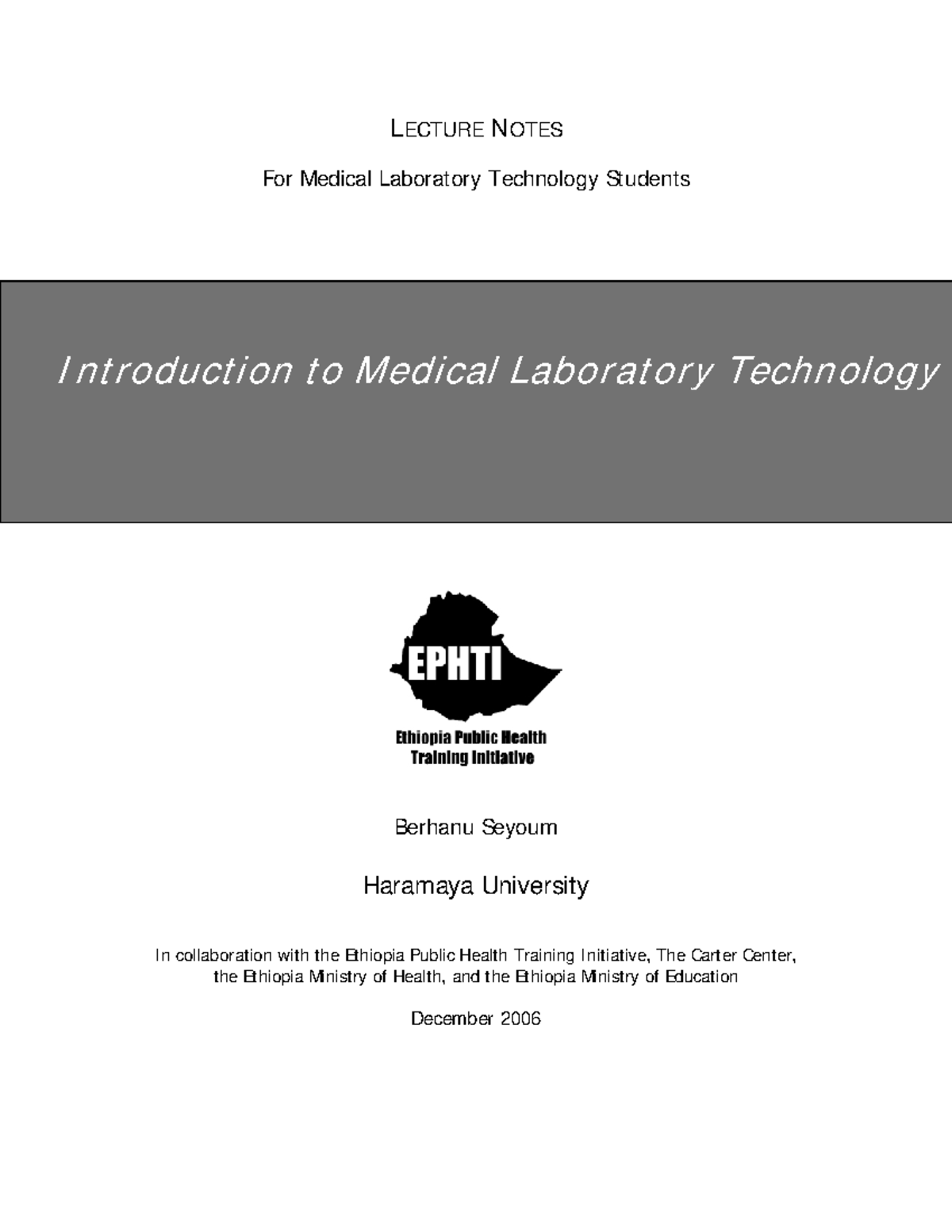 Introduction to MLT: Essential Lecture Notes for Medical Laboratory ...