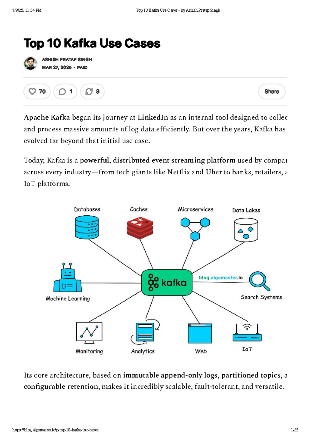 Top 10 Kafka Use Cases: Insights by Ashish Pratap Singh - Studocu
