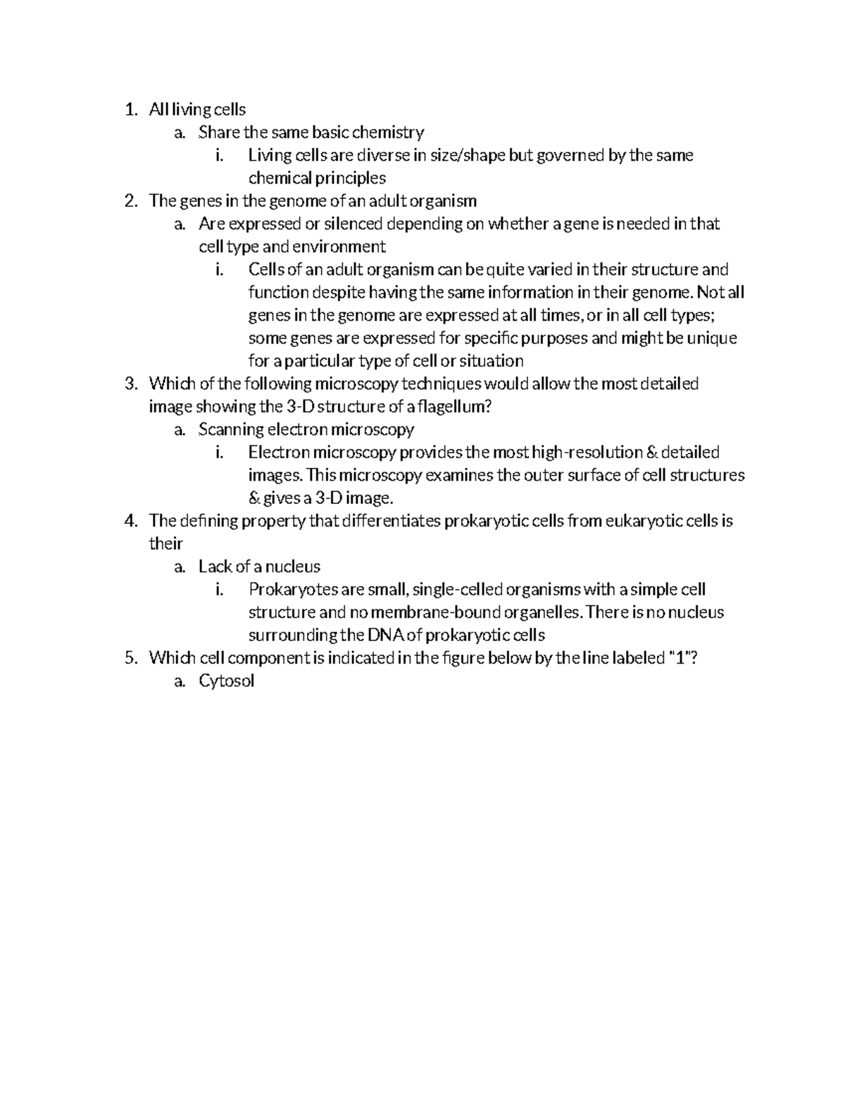 Ch. 1 Reading Quiz - Introduction to Cells and Their Components - Studocu