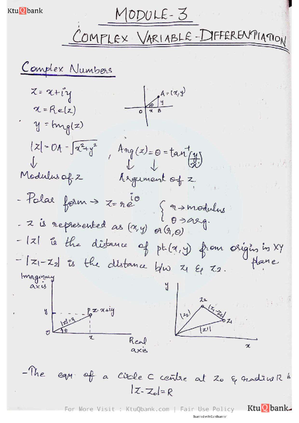 S3 Maths Module 3: Complex Variable Diff, Harmonic Func & Conformal Map ...