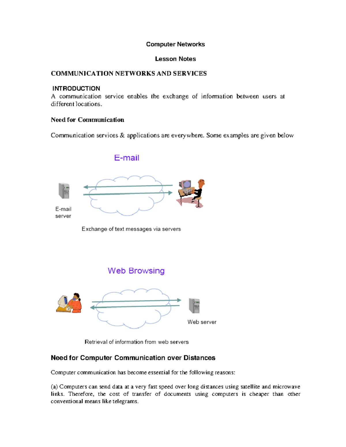 CN-Notes CH-1-2: Computer Networks Lesson Notes for 3rd Sem BCA - Studocu