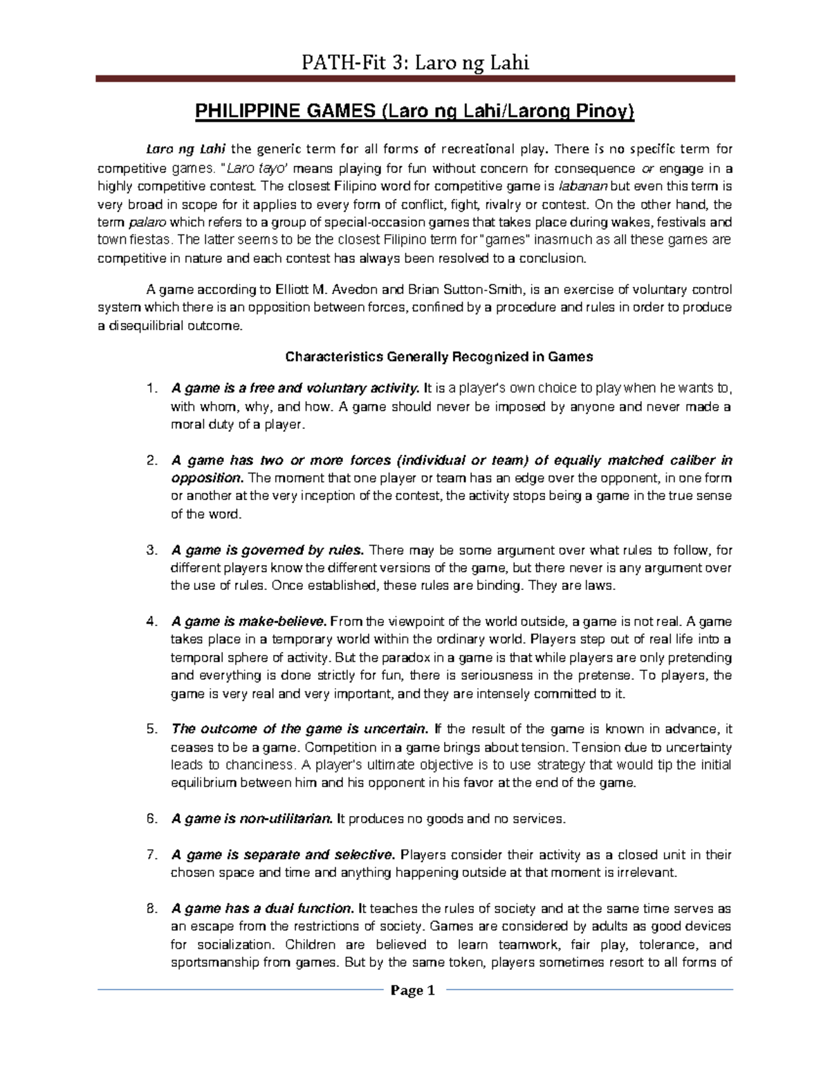 2.0 Philippine Games Classified-,Physical Education - PHILIPPINE GAMES ...