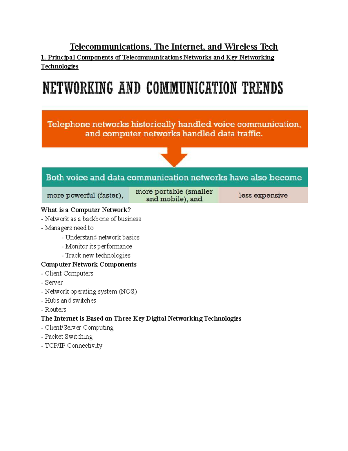 Telecommunications & Wireless Tech 1: Chapter 7 Overview - Studocu