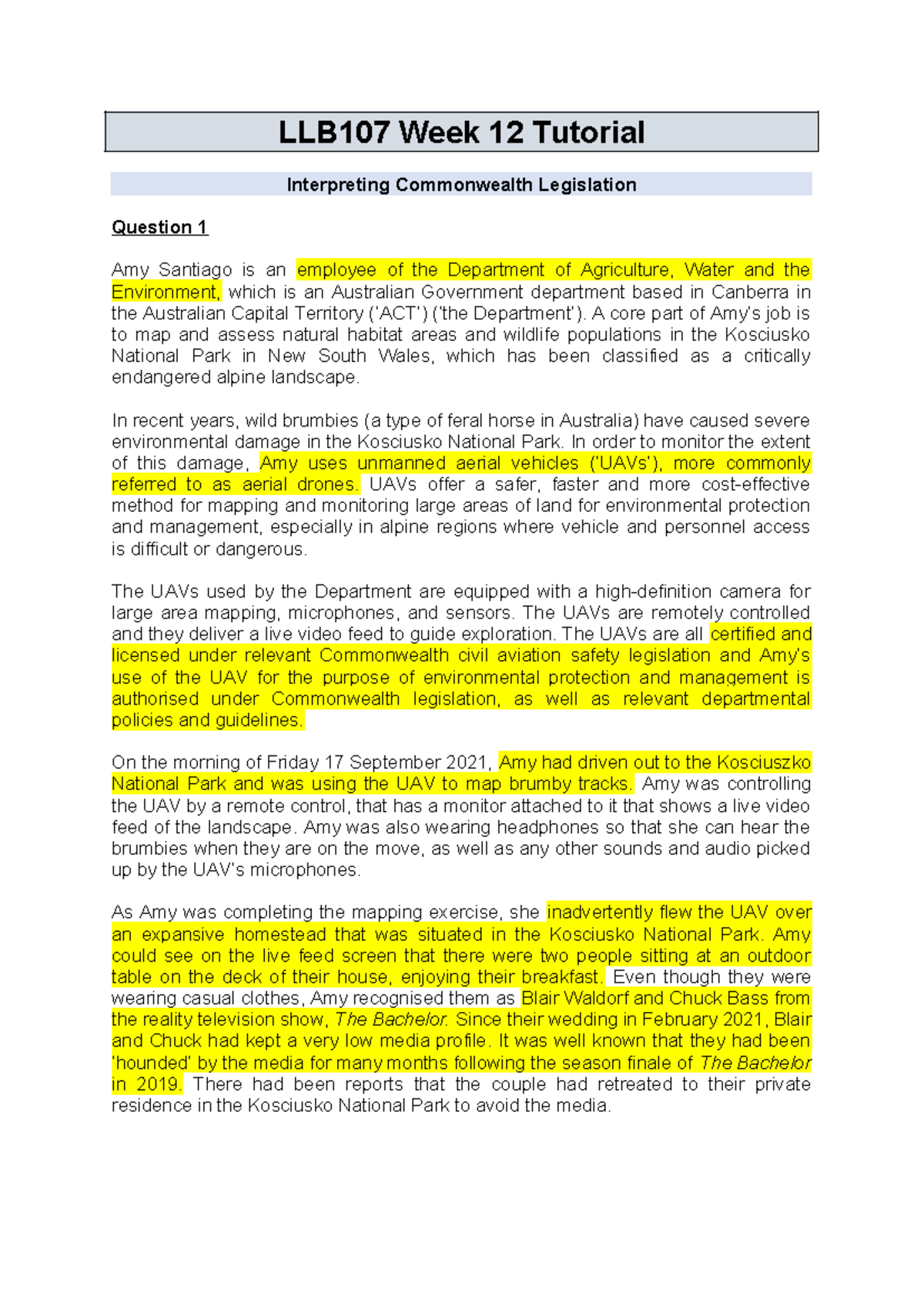 LLB107 Week 12 Tutorial 9: Analyzing the Surveillance Devices Act 2021 ...