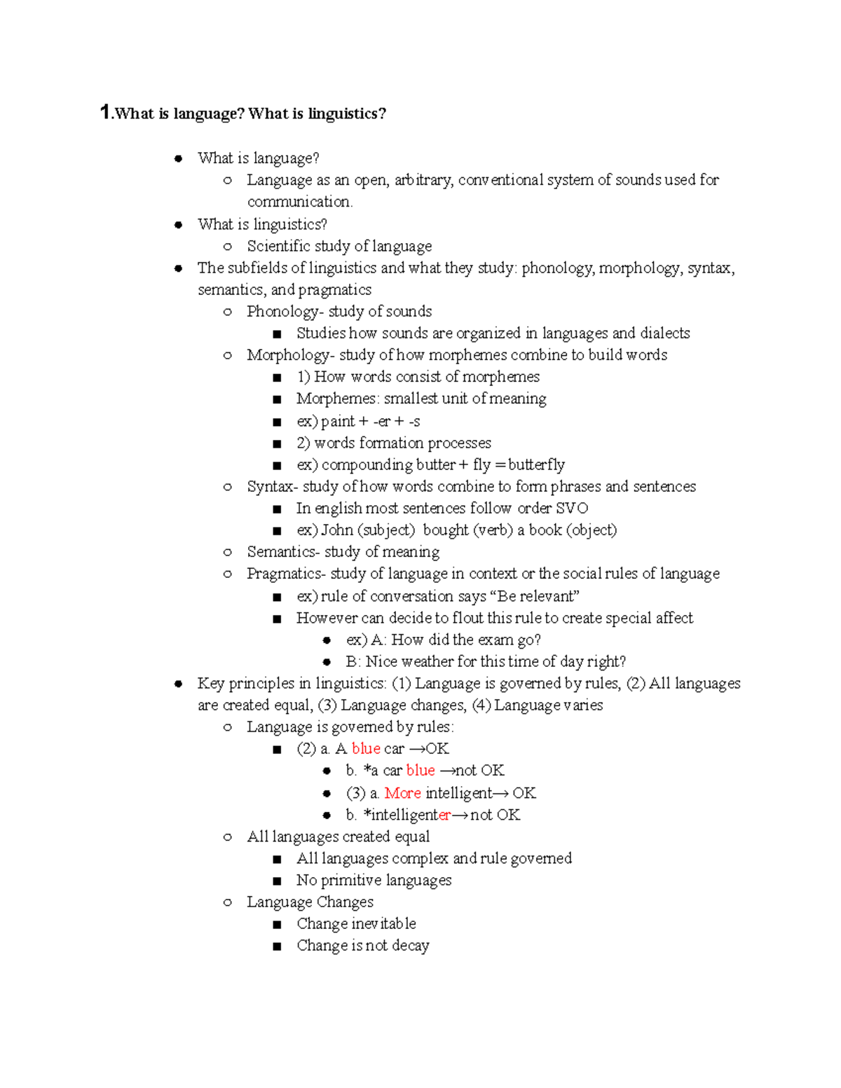 Linguistics Notes: Language Universals and Classification Methods - 1 ...