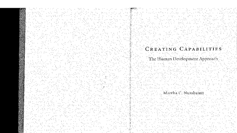Creating Capabilities: Insights from Nussbaum's Human Development ...