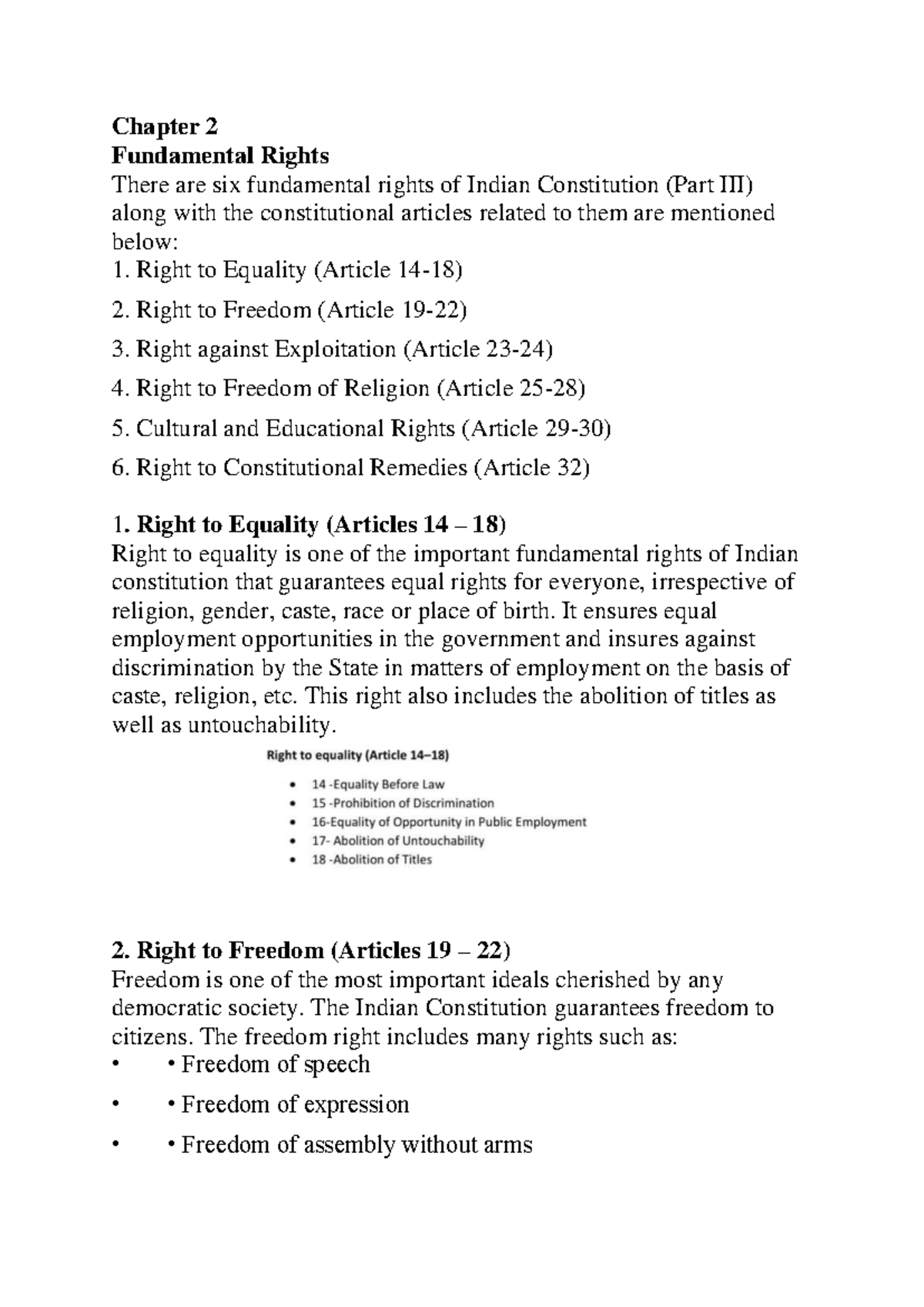 Chapter 2 - Fundamental Rights & Duties in the Indian Constitution ...