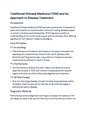 Traditional Chinese Medicine (TCM): Principles and Treatment Approaches ...