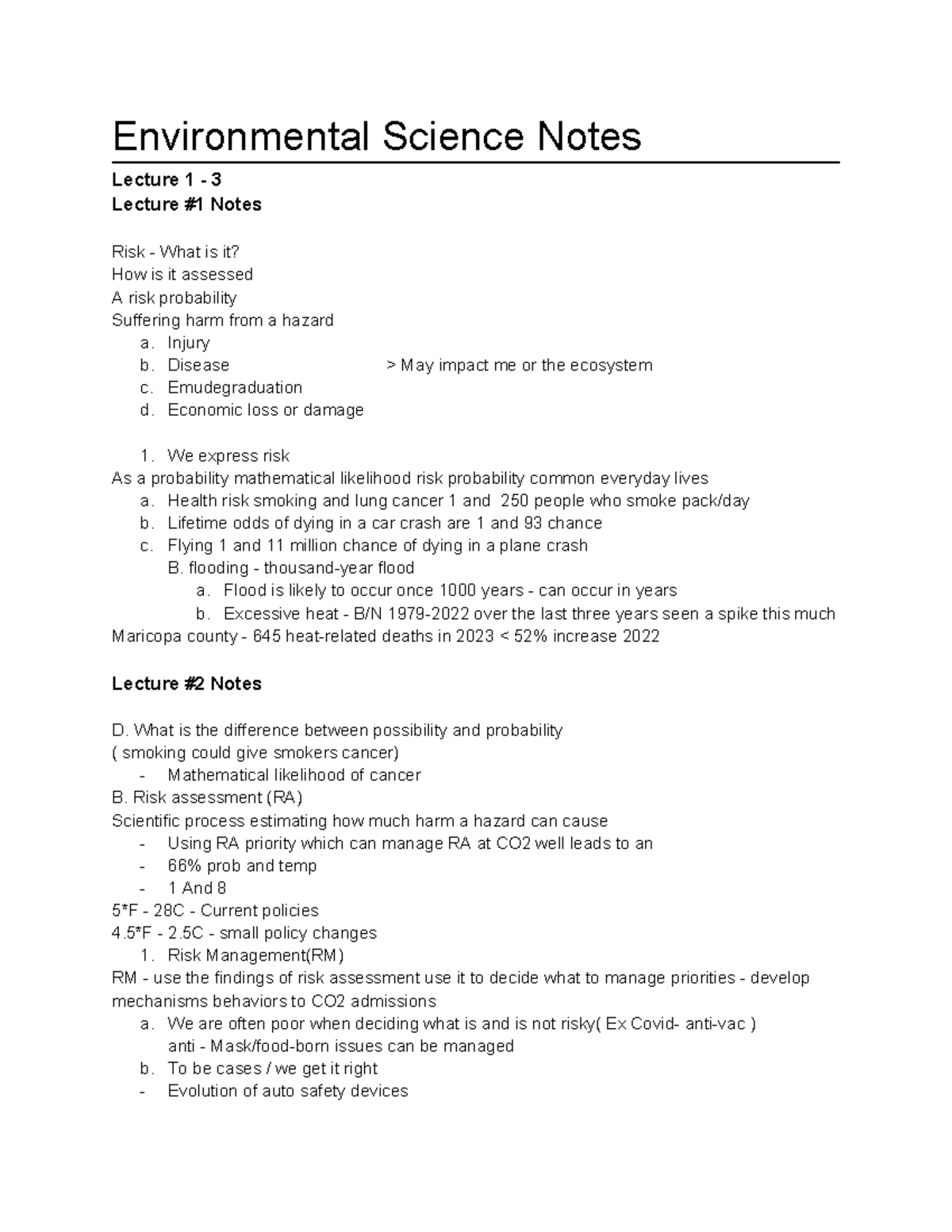 Lecture 1 - 3 EVS - Environmental Science Notes Lecture 1 - 3 Lecture ...