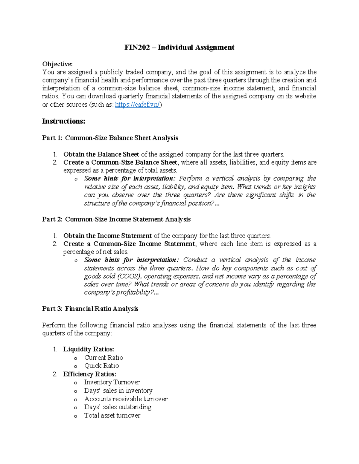 FIN202: Analyzing Financial Health through Common-Size Statements - Studocu