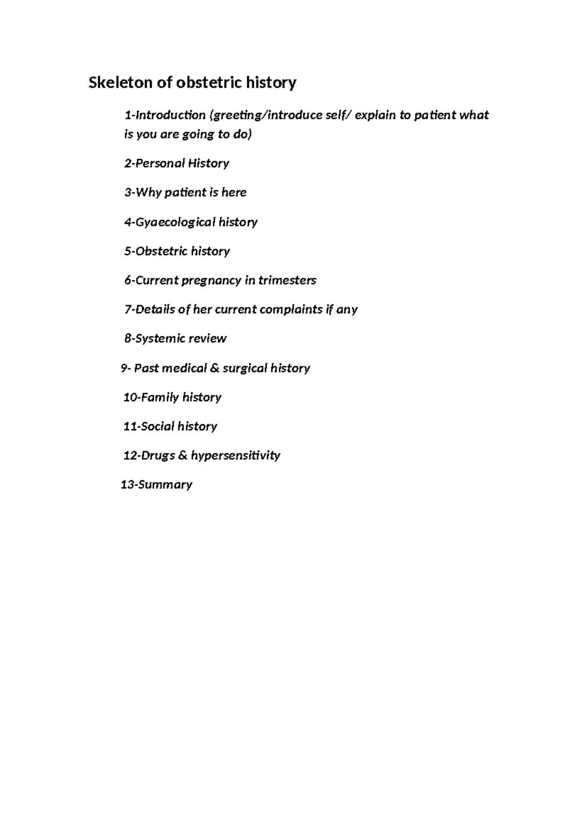 Obstetric History Template: Comprehensive Guide for MBBS Final Exam ...