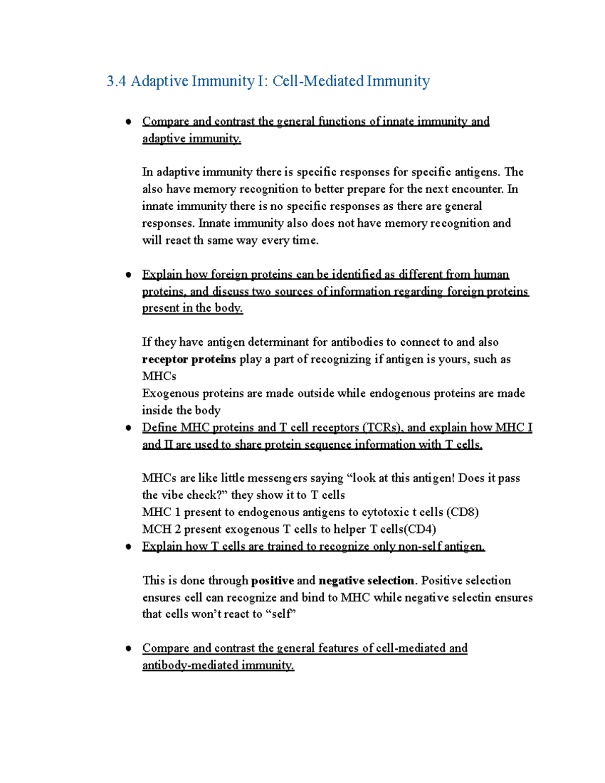 Adaptive Immunity Overview: Cell-Mediated & Antibody-Mediated Responses ...