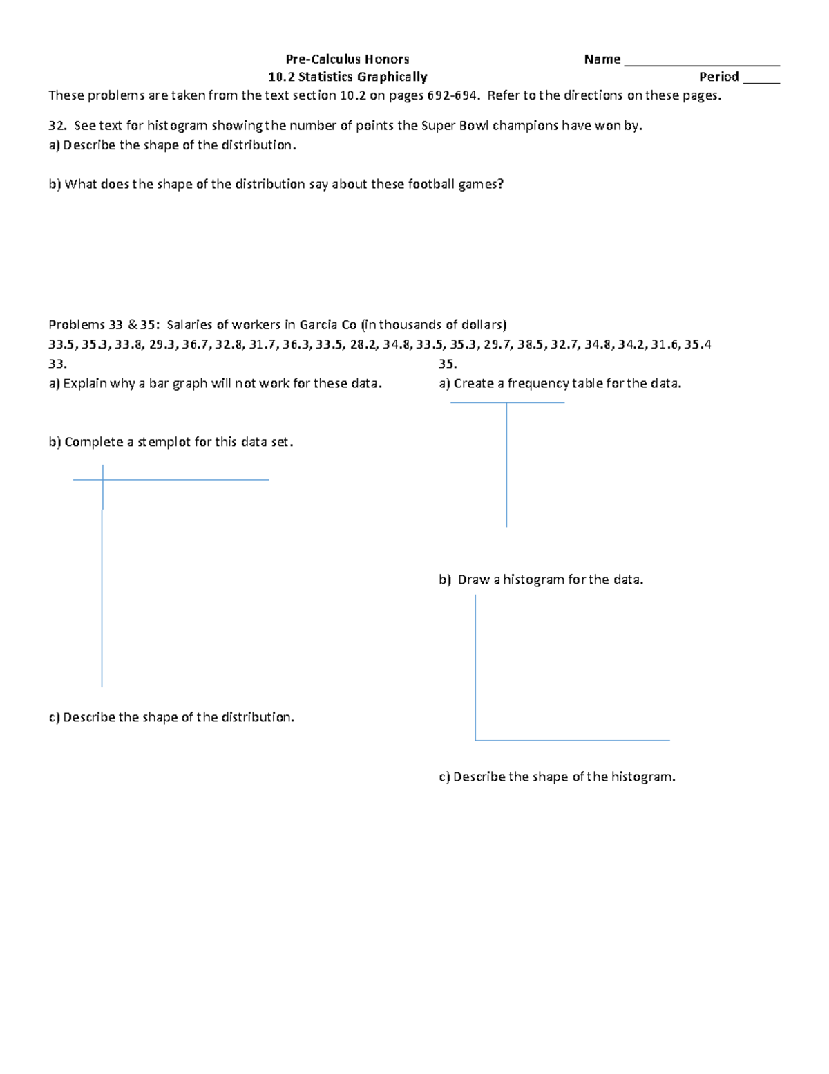 Honors Statistics Study Guide: Key Concepts & Problems (10.2 - 10.3 ...