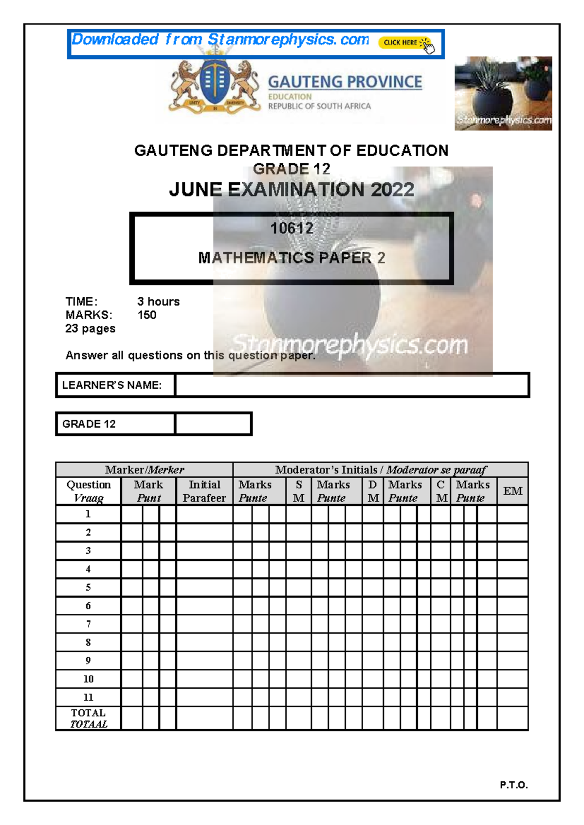 Grade 12 GP Maths June 2022 P2 & Memo: Comprehensive Guide - Studocu
