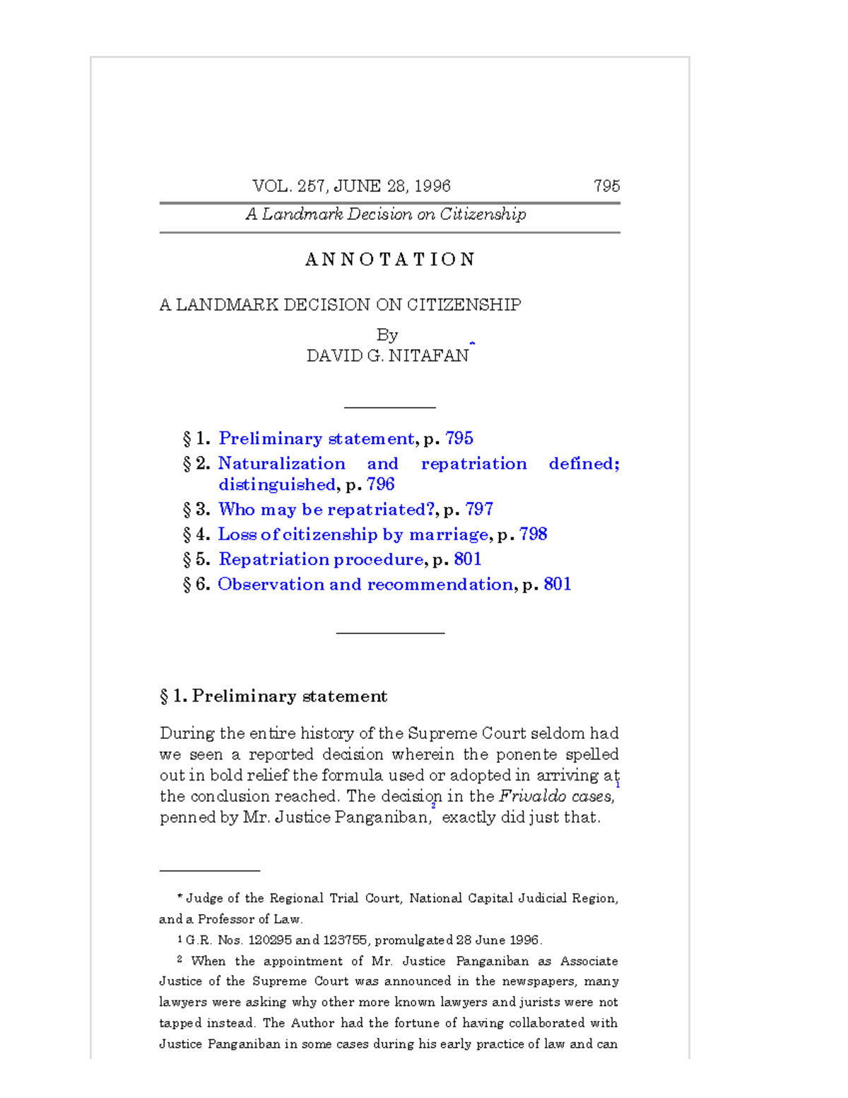 Annotation 3 - cscsvcvs - § 1. § 2. § 3. § 4. § 5. § 6. VOL. 257, JUNE ...