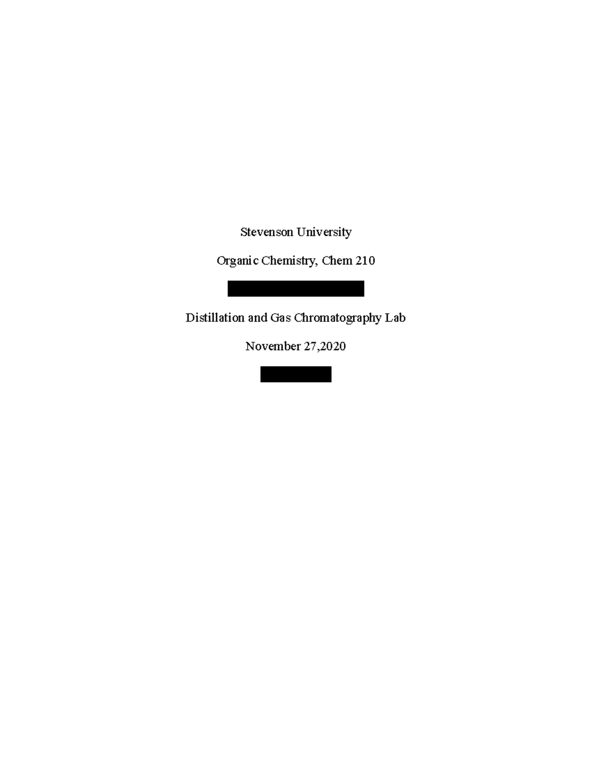 Distillation and Gas Chromatography Lab Report - Chem 210 Final - Studocu