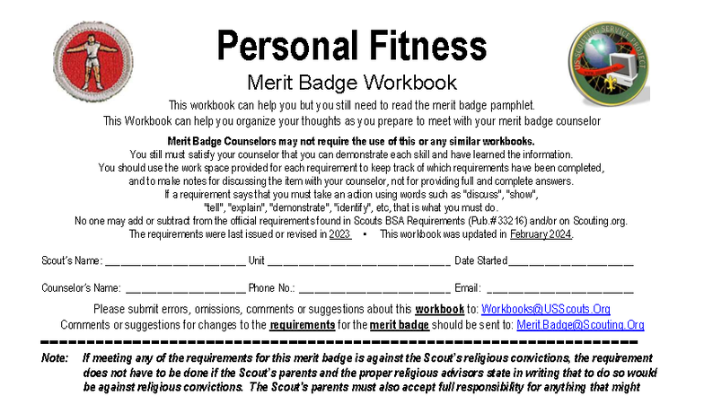 Personal-fitness - wfaesgrdhnfh - Personal Fitness Merit Badge Workbook ...
