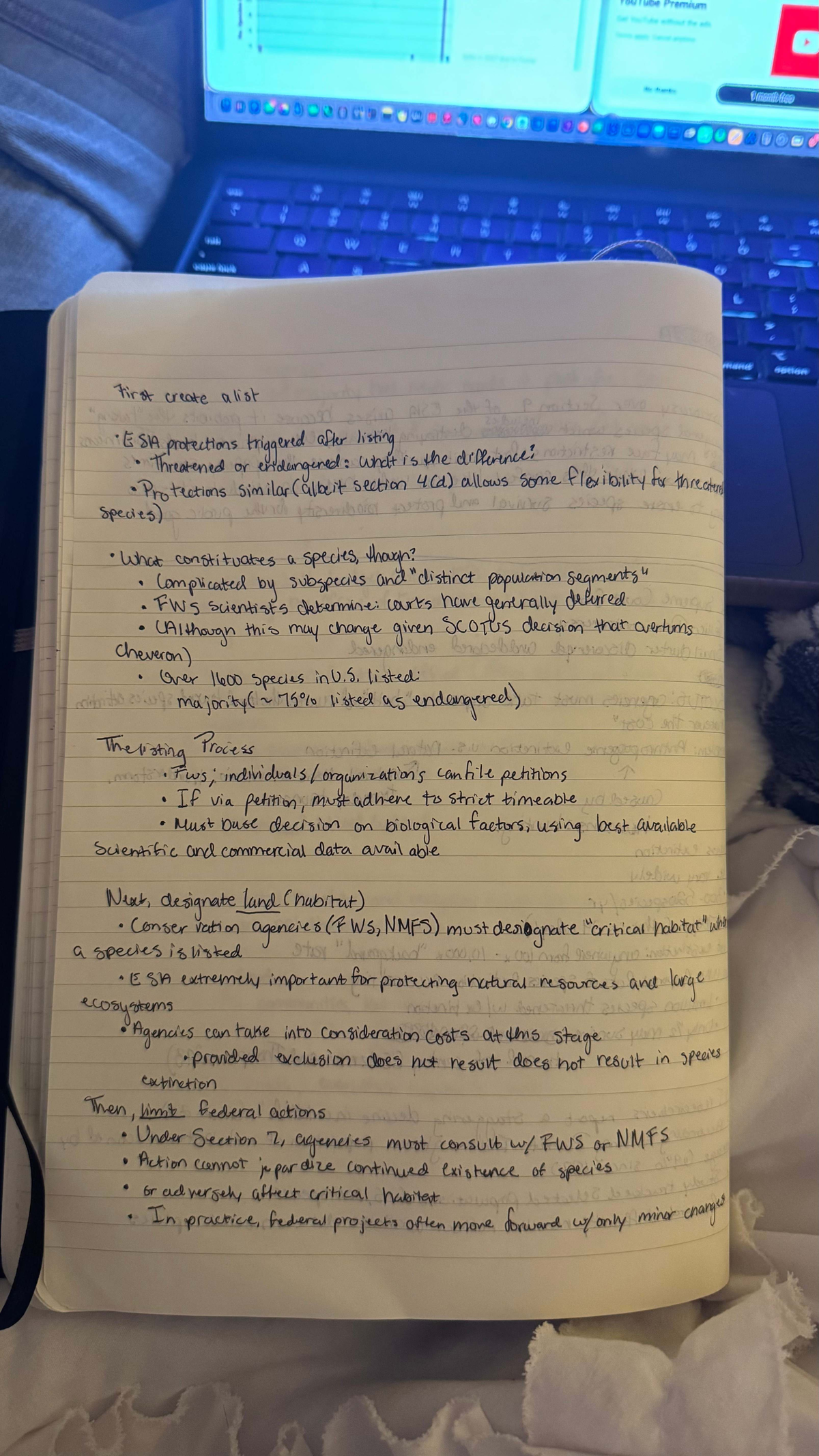 Final Exam Study Guide: ESA Protections & Species Listing (XYZ123 ...