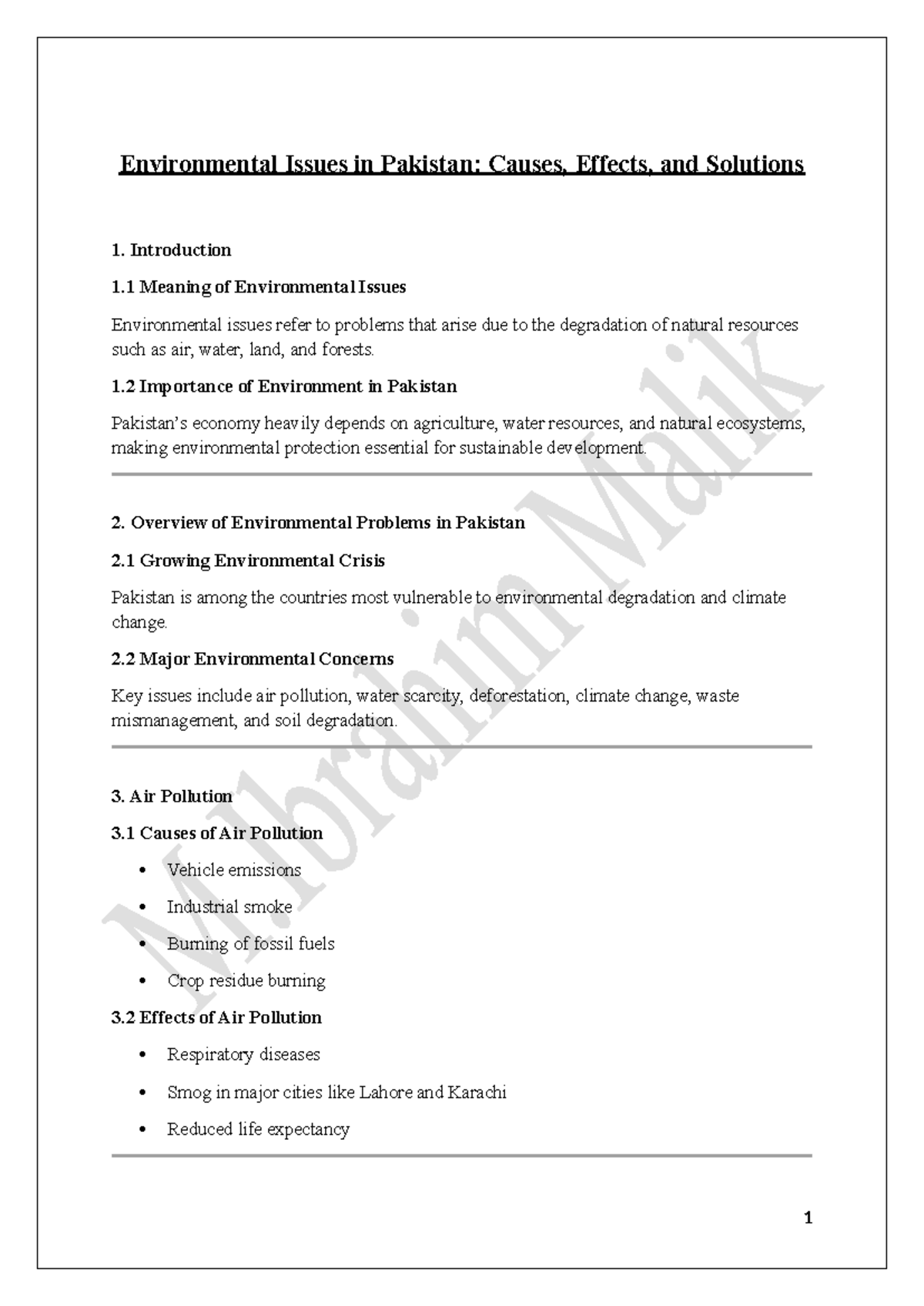 Environmental Issues in Pakistan: Causes, Effects & Solutions Analysis ...