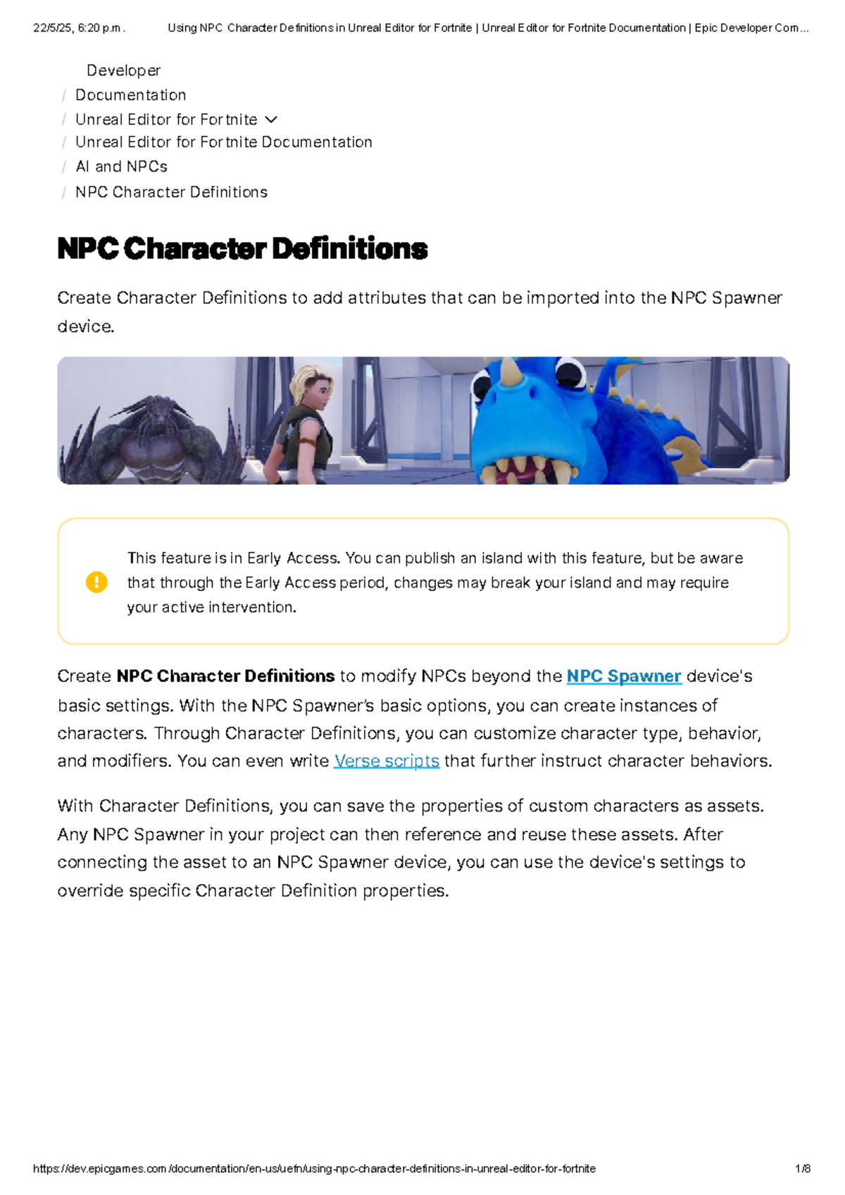 Using NPC Character Definitions in Unreal Editor for Fortnite (UE4 ...