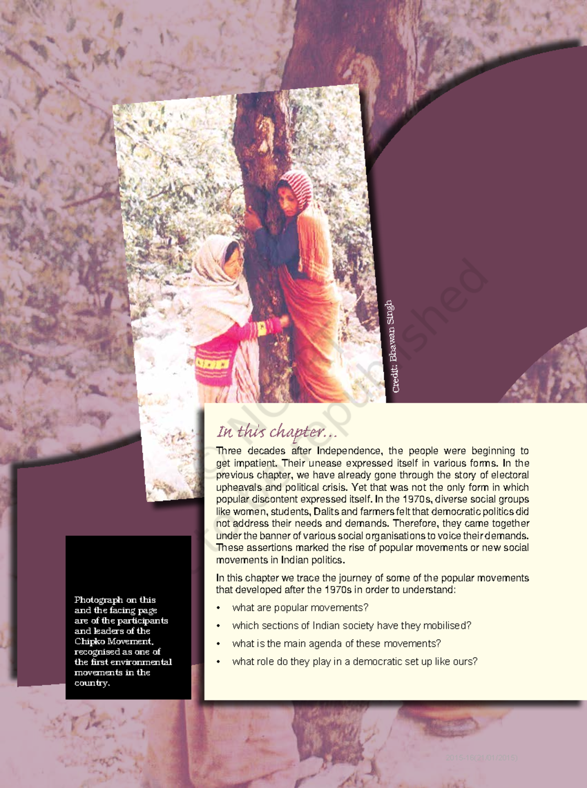 Socio - In this chapter... Three decades after independence, the people ...