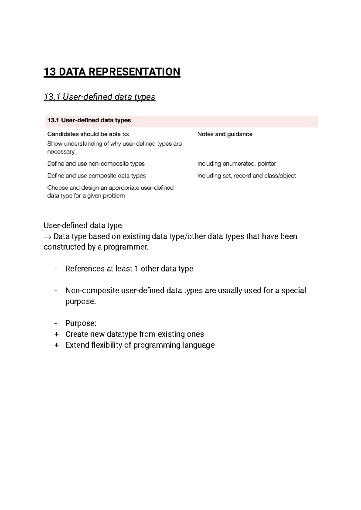 9618 A2 - Data Representation and Algorithms Study Notes - Studocu