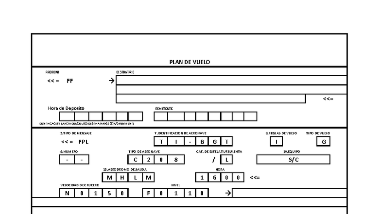 Plan de Vuelo IFR MHLM-MRPV - Deymar Vijil General Declaration - Studocu