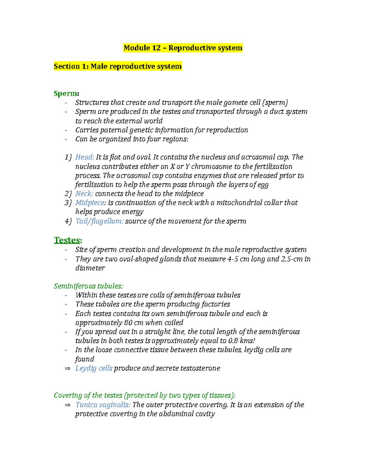 Module 12 Reproductive system - Module 12 – Reproductive system Section ...