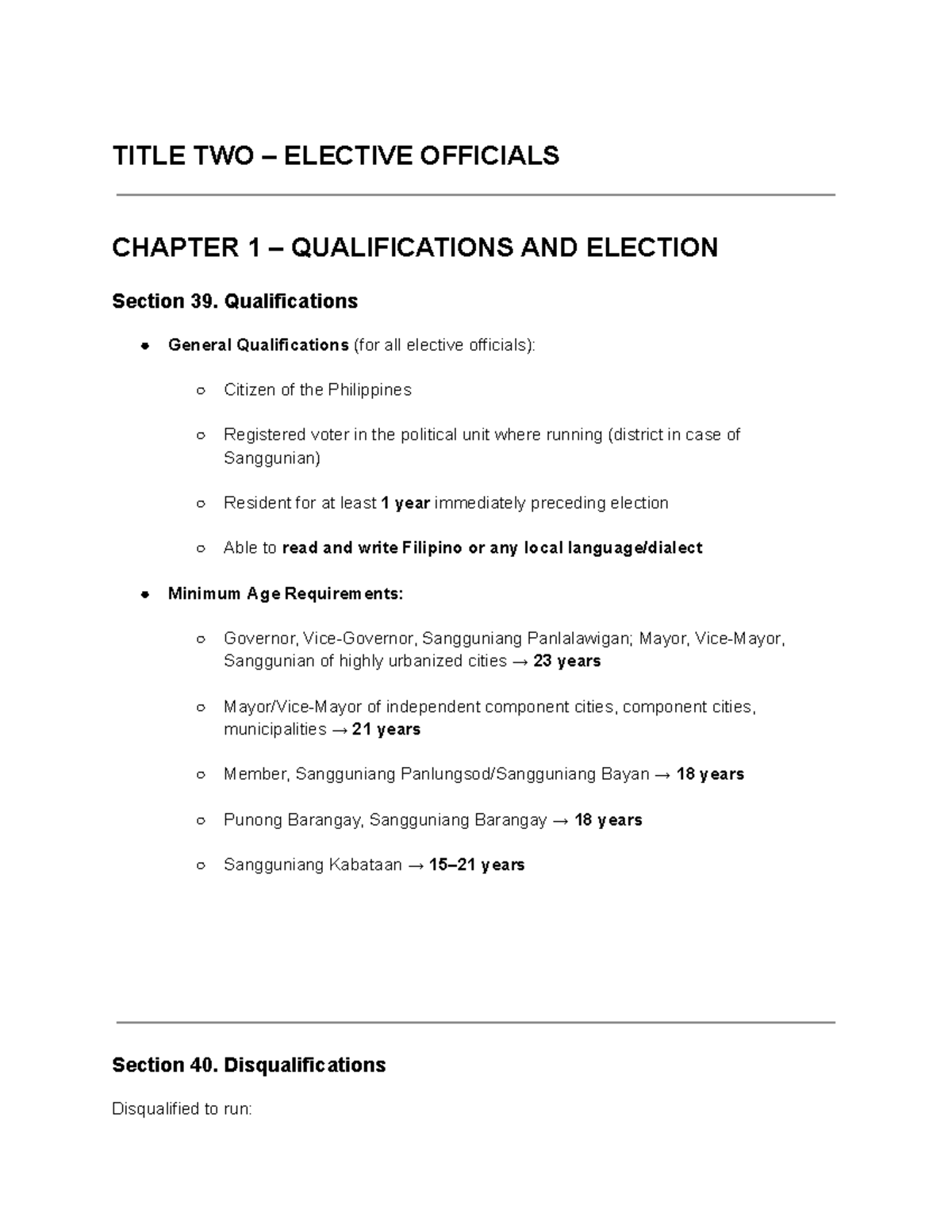 Title 2 Locgov REV - Lecture Notes on Elective Officials Qualifications ...
