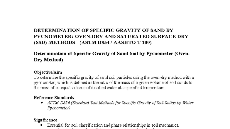 ASTM D854 AASHTO T 100: Specific Gravity of Sand Soil by Pycnometer ...