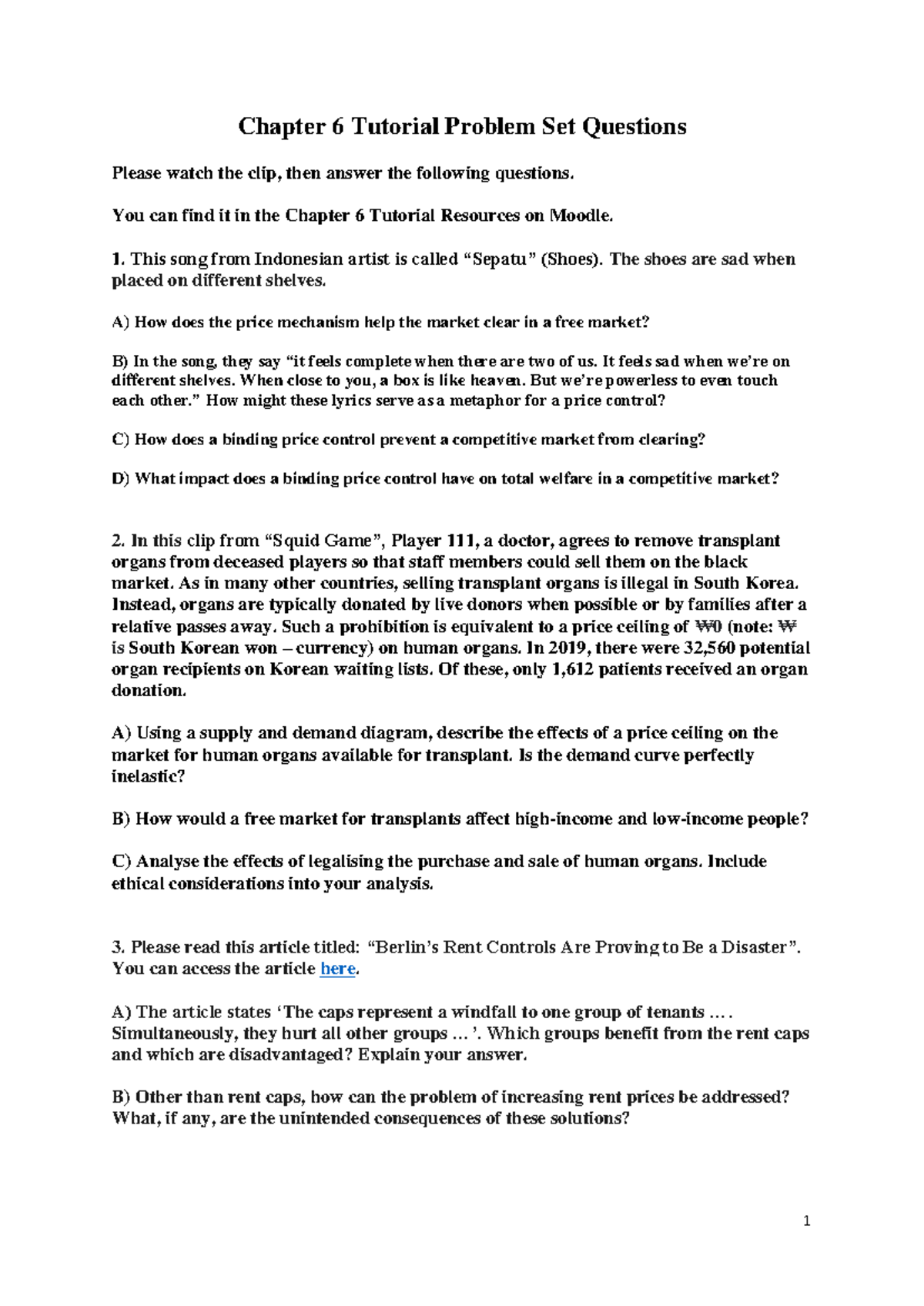 Chapter 6 Tutorial Problem Set Questions - Chapter 6 Tutorial Problem ...