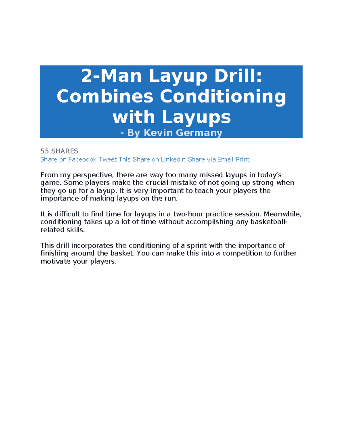 New drills - P.E SUBJECT - 2-Man Layup Drill: Combines Conditioning ...