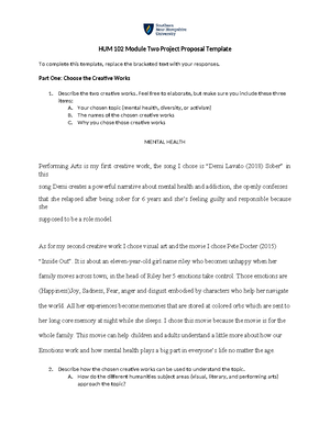 HUM 102 Module Four Project Draft - HUM 102 Module Four Project Draft ...