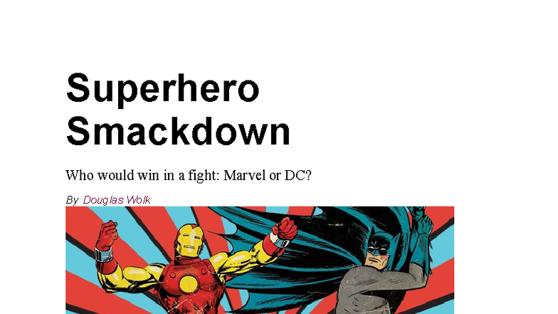 Marvel vs DC: The Superhero Smackdown Essay Analysis - Studocu