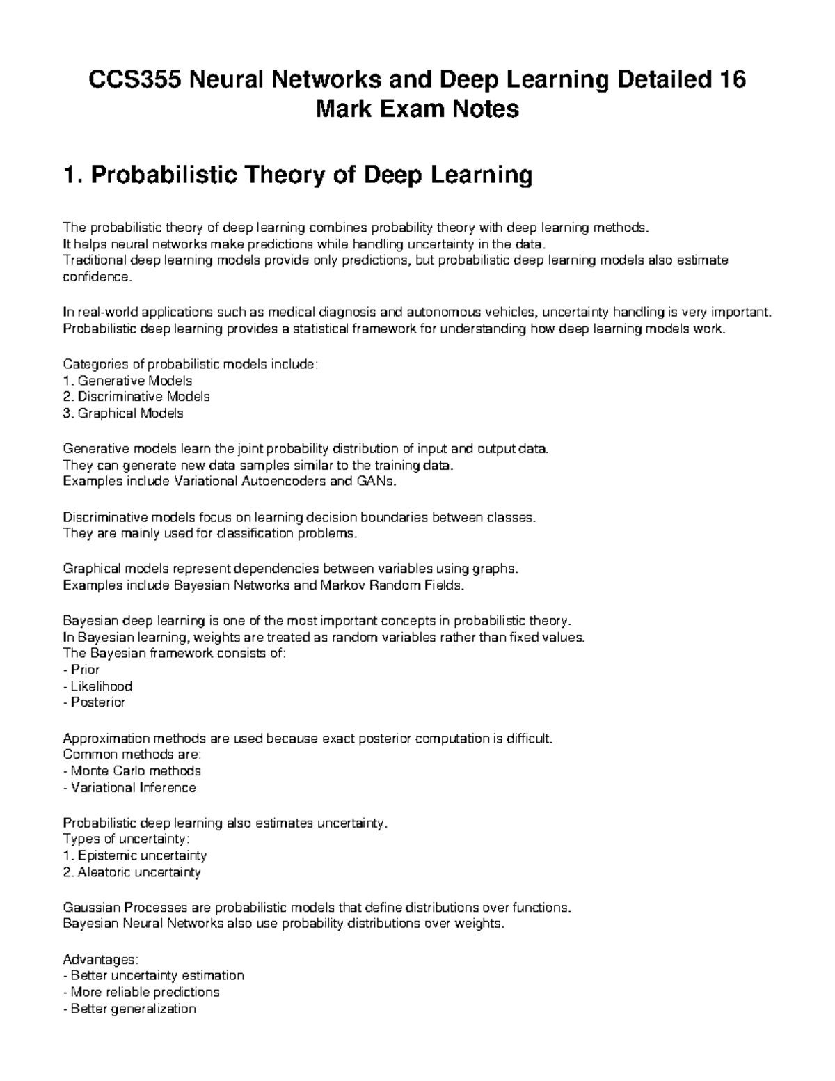 CCS355 Neural Networks and Deep Learning 16 Mark Exam Notes - Studocu