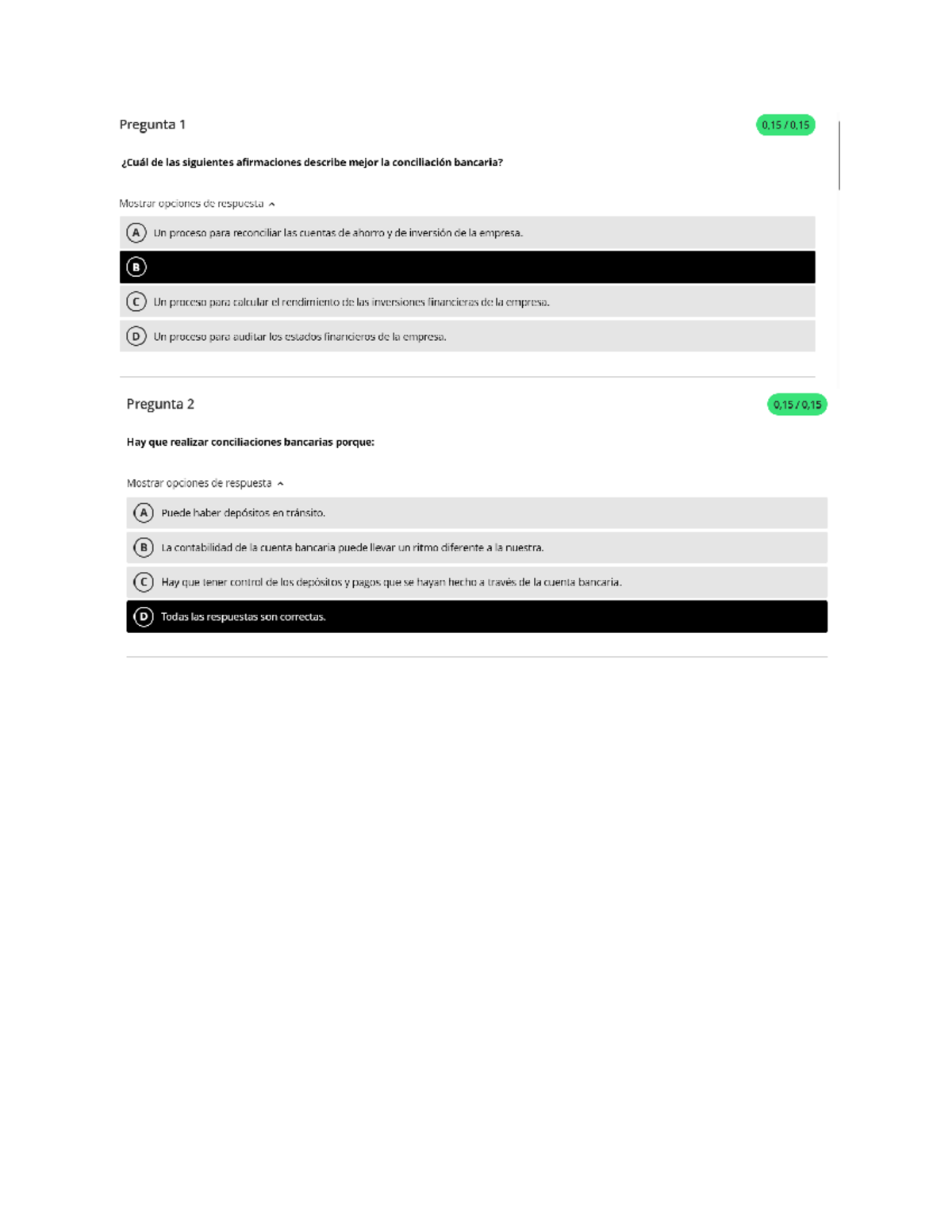 Unidad 1. Actividad 2. Conciliación Bancaria y Respuestas Correctas - Studocu