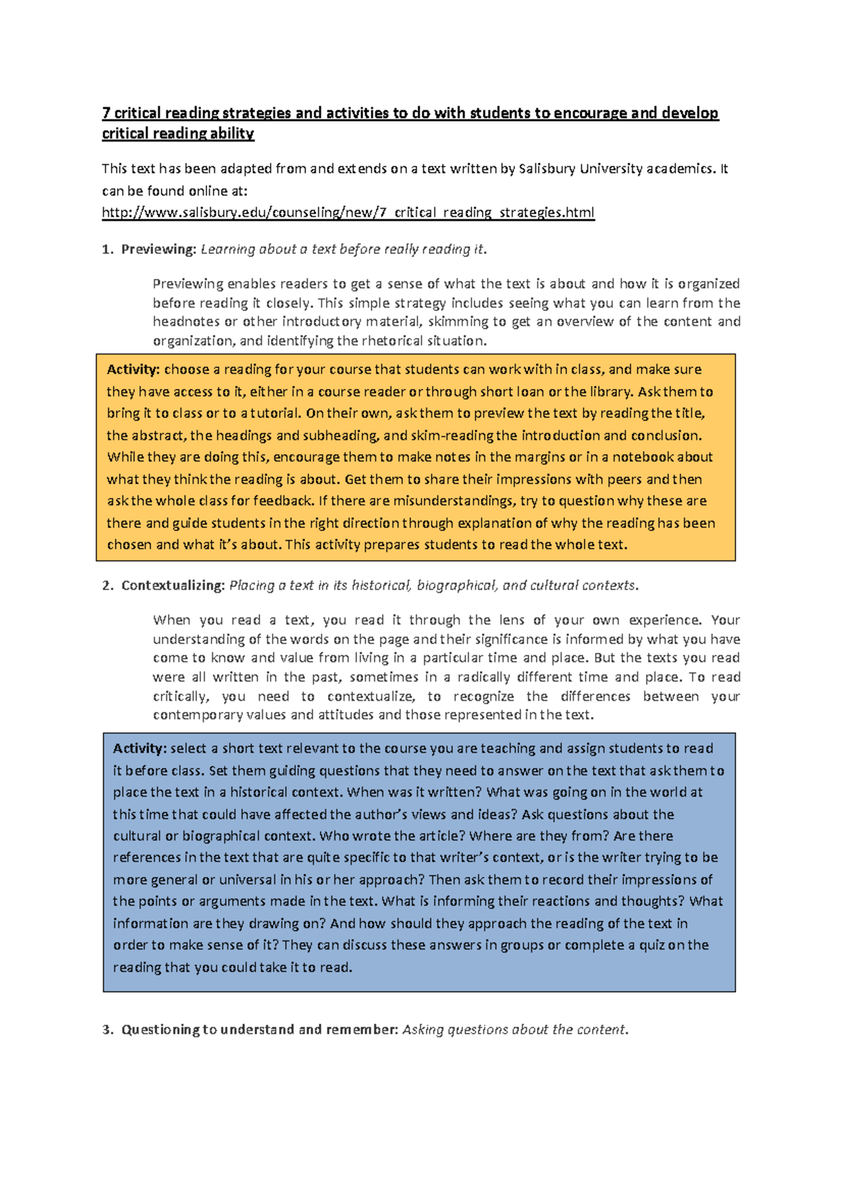 7 critical reading strategies and activities to do with students - It ...