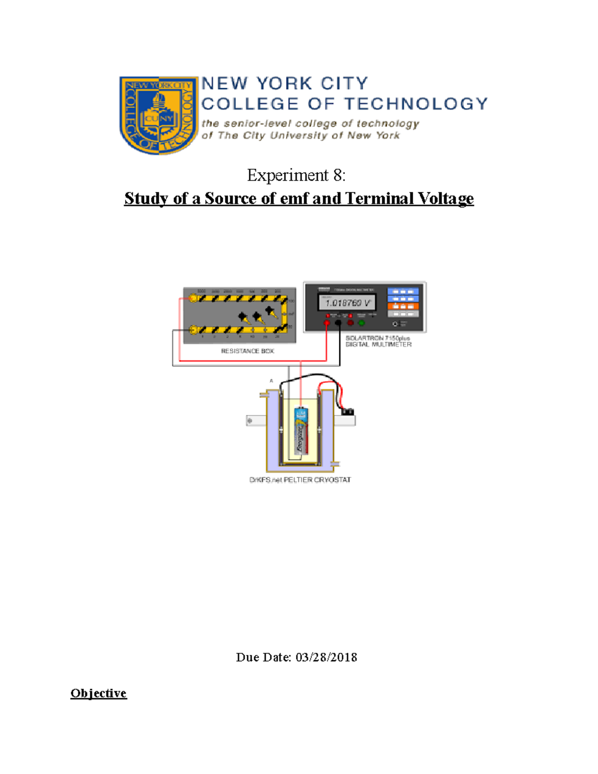 Physics 2.2 Lab 7: Exploring EMF and Terminal Voltage with ...