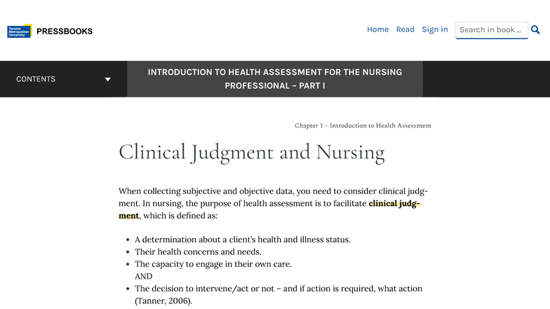 NUR 101: Intro to Health Assessment - Clinical Judgment Insights - Studocu