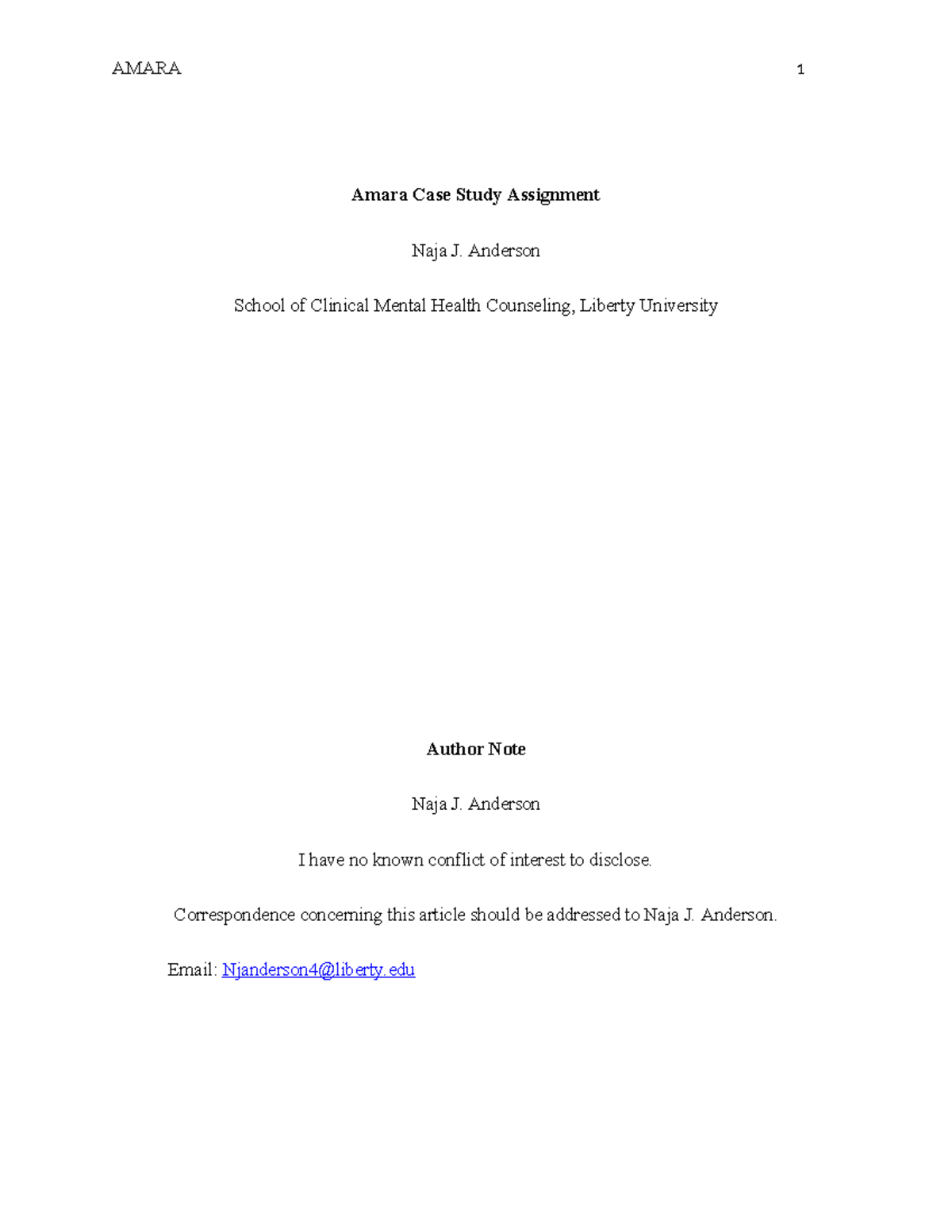 Amara case study - Thanks - Amara Case Study Assignment Naja J ...