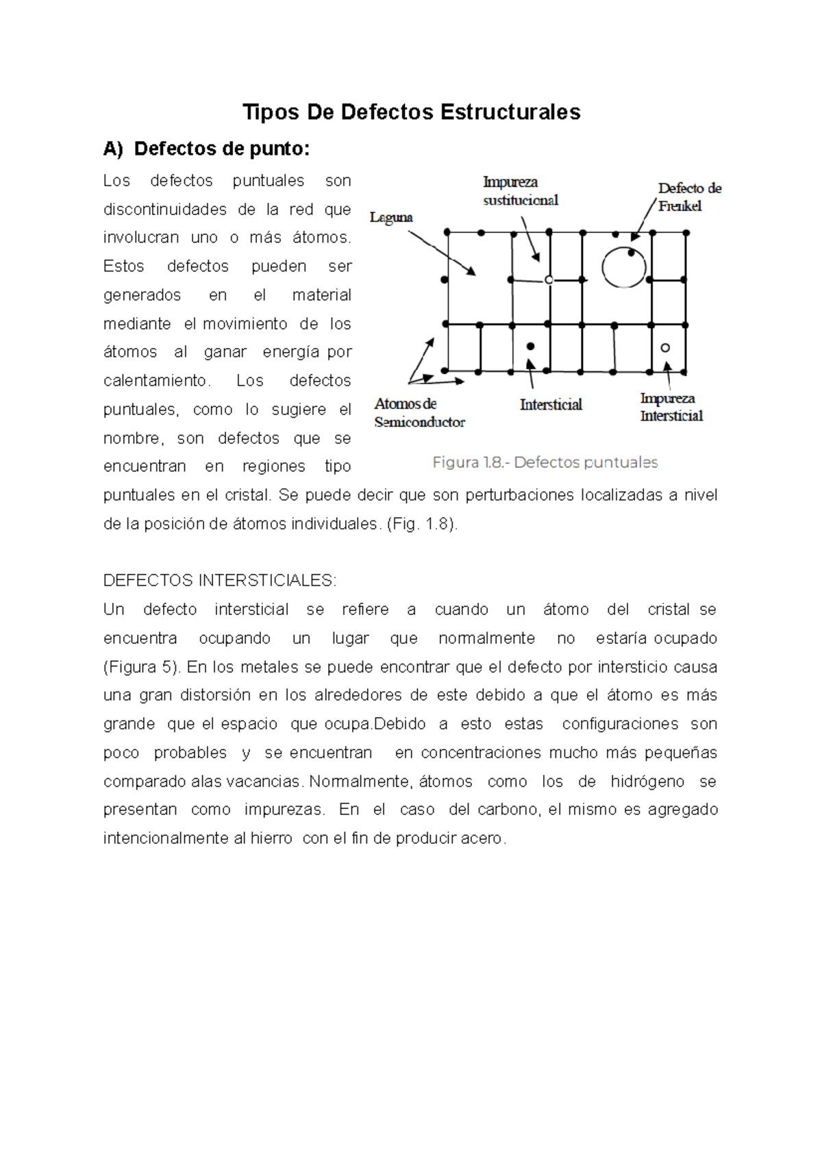 Tipos de Defectos Estructurales en Materiales Cristalinos - Studocu