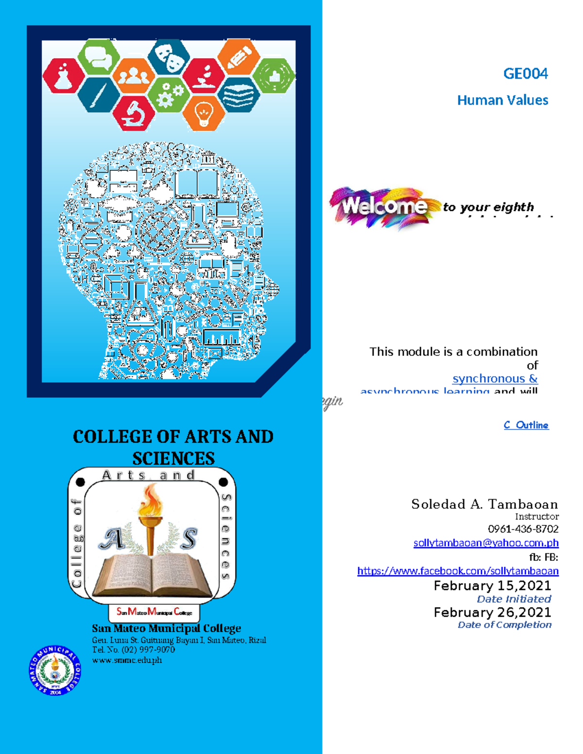 Module 8 Human Values - Module 2 GE Human Values to your first module ...