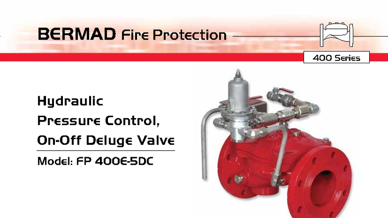 Bermad Fire Protection 400 Series Deluge Valve Model FP Overview - Studocu