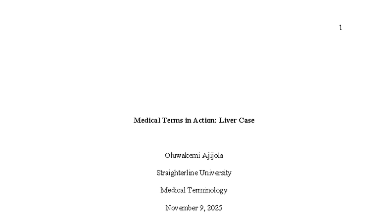 Medical Terminology Case Study: Key Terms & Definitions - Studocu